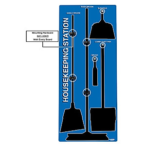 5S Housekeeping Shadow Board Broom Station RED (with Broom Kit)