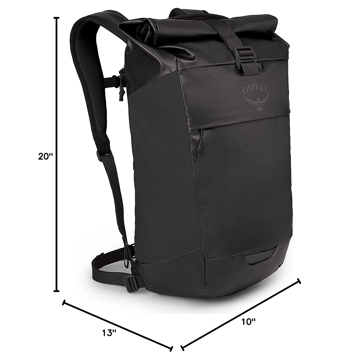 Osprey Transporter Roll Top Laptop Backpack, Black