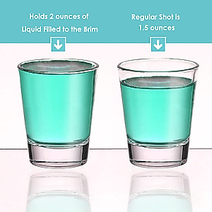 Pillercules Shot Glasses Set of 4, Glass Shot Glasses, 1.5 oz Clear Shot Glasses, 100% Clean 100% Wipe