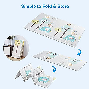 Calody Baby Play mat, Extra Large Baby Crawling Mat, Portable & Waterproof Non Toxic Soft Foam, Reversible Playmat for Baby Infant Toddler & Kids (79 x 59 x 0.4 in)