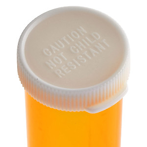 Juvale 50 Pack Empty Pill Bottles with Caps for Prescription Medication, 6-Dram Plastic Medicine Containers (Orange)