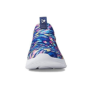 Skechers Kids Girls Ultra Flex 3.0-Safari Shine Sneaker, Navy/Multi, 3.5 Big Kid