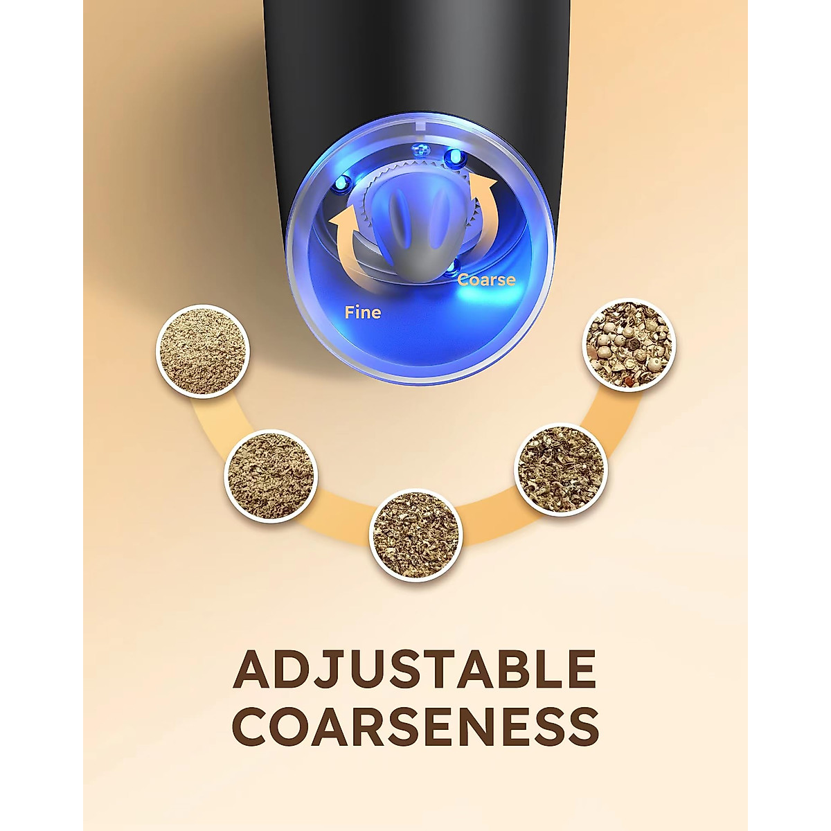 Sangcon Gravity Electric Salt and Pepper Grinder Set Shakers UPGRADED 9OZ XL CAPACITY Battery Powered Refillable Automatic One Hand Operation Adjustable Coarseness Mill Grinder Set for Kitchen