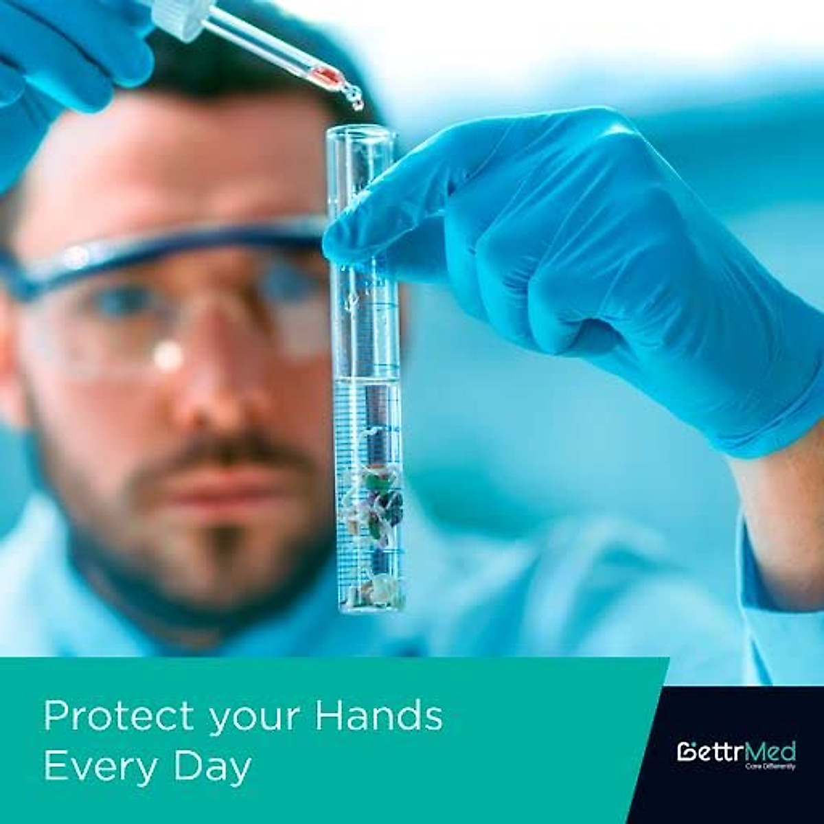 Bettrmed Blue Nitrile Gloves, Disposable Latex Free - Small (Pack of 1000) Medical Surgical Exam Dental - Strong Rubber, Powder Free, with Long Cuffs - Guantes Desechables