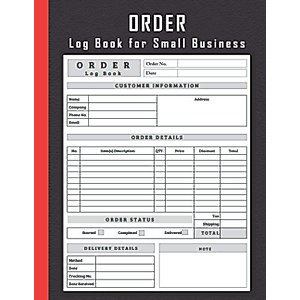 Order Log Book Small Business: Simple Order Tracker | Sales Order Log Keep Track of Your Customer | Purchase Order Forms for Online Businesses and Retail Store, (Large) 8.5" x 11"