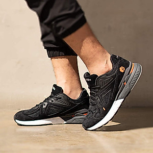 FitVille Wide Walking Shoes for Men Wide Width Sneakers for Flat Feet Arch Fit Heel Pain Relief - Rebound Core (12 Wide, Black)