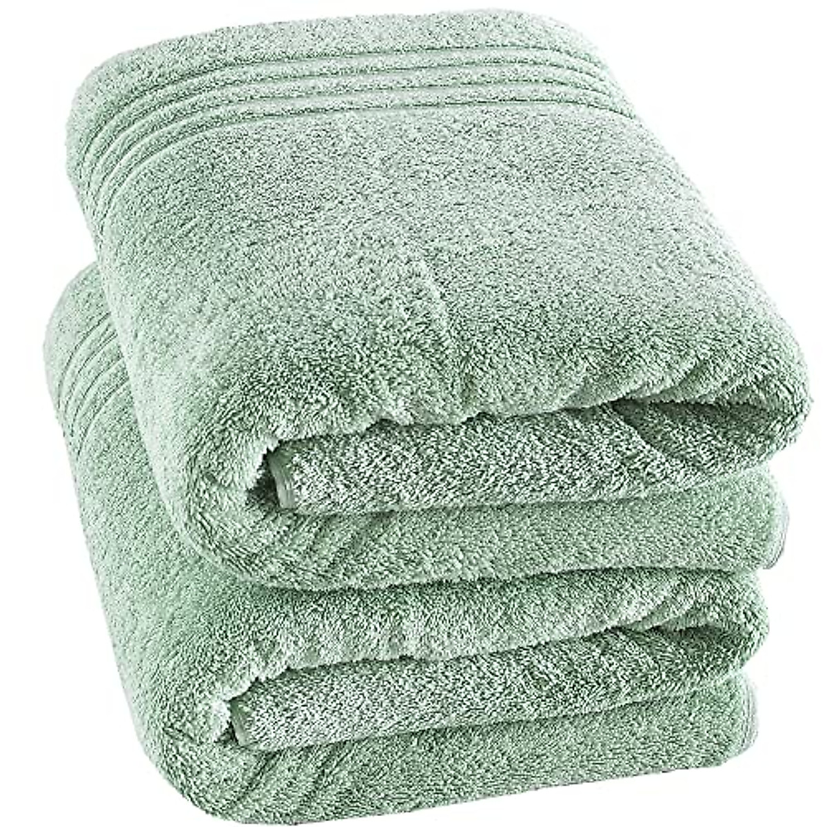 Hammam Linen Jumbo Large Bath Sheets Towels 2-Pack 35 x 70 Inches Soft and Absorbent, Premium Quality 100% Cotton Towels (Light Green, Bath Sheet)