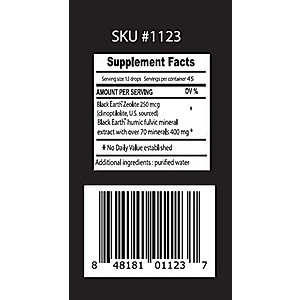 The Food Movement Black Earth Zeolite with Humic Fulvic Acids, Trace Minerals for Gut Health, Immune Support - 1oz Liquid Drops Supplement