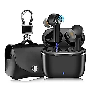 Yunerz Bluetooth 5.2 TWS True Wireless Earbuds for iPhone & Android, ENC IPX5 Waterproof Ear Buds with Wireless Charging Case, Stereo Sound and Built-in 4 Microphones, Gifts for Fathers Men Women