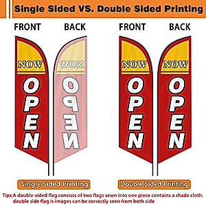 Custom Advertising Feather Flags Customized Logo Text(Only Flag),Personalized Double Sided Open Flag Sign for Outside Buisness Advertisement(60×250cm/2×8FT)