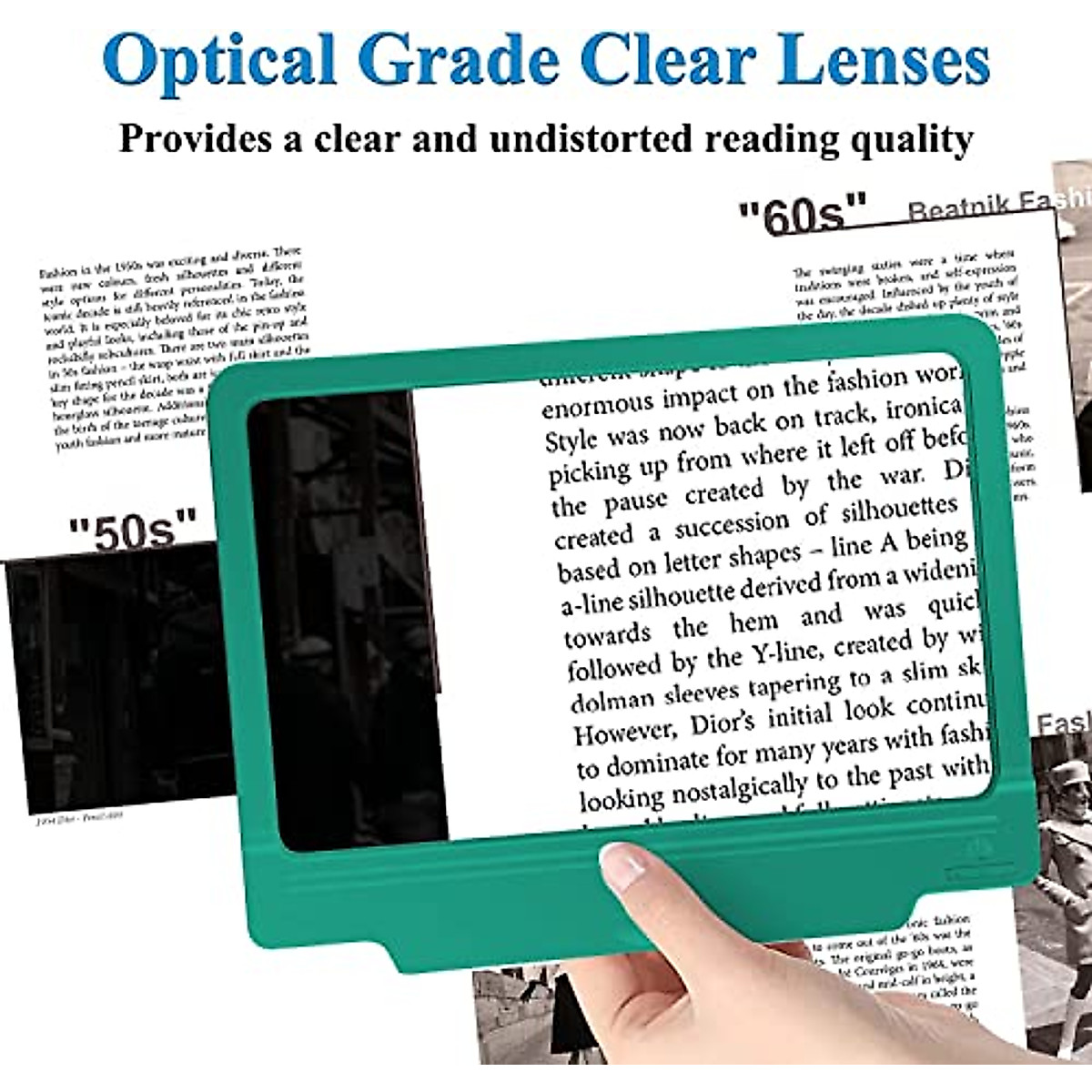 4X Magnifying Glass with 36 Adjustable LED Lights Provide Full-Page Viewing Area Evenly Lit Perfect for Low Vision Person and Seniors （Green）