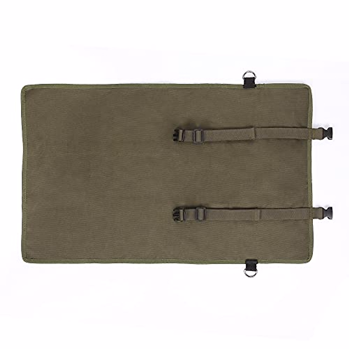 Heavy Duty 16 OZ Waxed Canvas Knife Roll Case With 11 Pockets, Easily Carried With Shoulder Strap