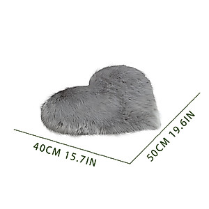 Scceatti Soft Plush Area Rug Rugs 20x16In Washable Living Room Rugs Carpet Small Luxury Kitchen Rug Heart Doormat for Bedroom Mat Non Slip Kitchen Rugs for Bedroom Living Room Decor,White