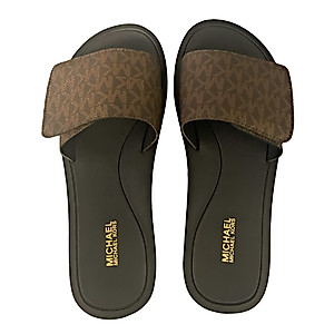 Michael kors logo wade slide 8 brown
