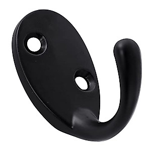 XCHTX Coat Hooks Hardware, Dual Zinc Alloy Hooks Wall Mounted Screws for Hanging Lightweight & Heavy Items Indoor&Outdoor Used,Black