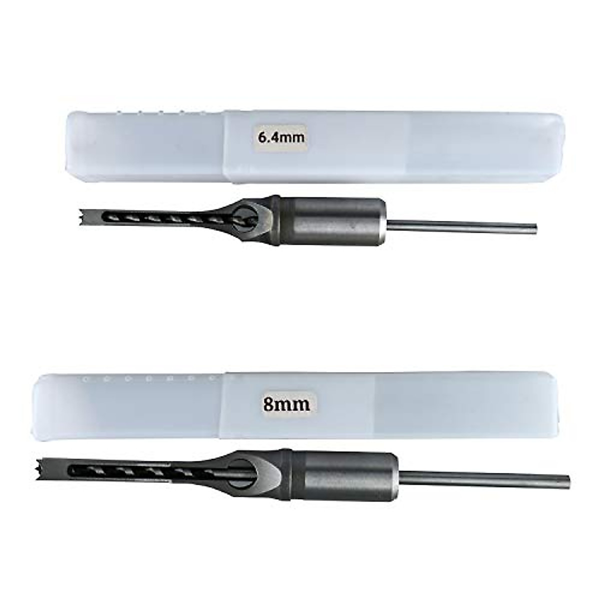 6pcs Square Hole Mortise Chisel Drill Bit Tools, 5/8" 9/16" 1/2" 3/8" 5/16" 1/4" HSS Woodworking Hole Saw Mortising Chisel Drill Bit Set, Different Sizes