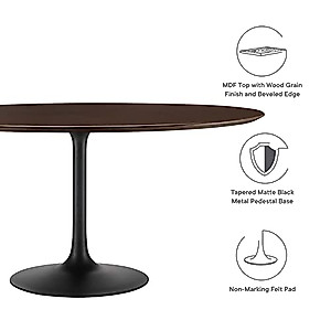 Modway Lippa Dining Table, 60 in x 60 in x 28.5 in, Brown
