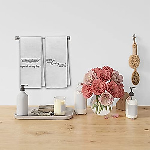 DIBOR Love Quote All of Me Loves All of You Bath Towels,Love Decorative Absorbent Drying Cloth Hand Towels Tea Towels Dishcloth for Bathroom Kitchen,Funny Couple Anniversary Valentine Gifts(Set of 2)