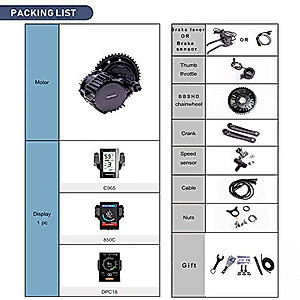 BAFANG Electric Bike Conversion Ebike Motor Kit Mid Drive BBS02B 500W 750W BBSHD BBS03 1000W 8FUN E-Bike Components Electric Bicycle Central Engine with Optional Display