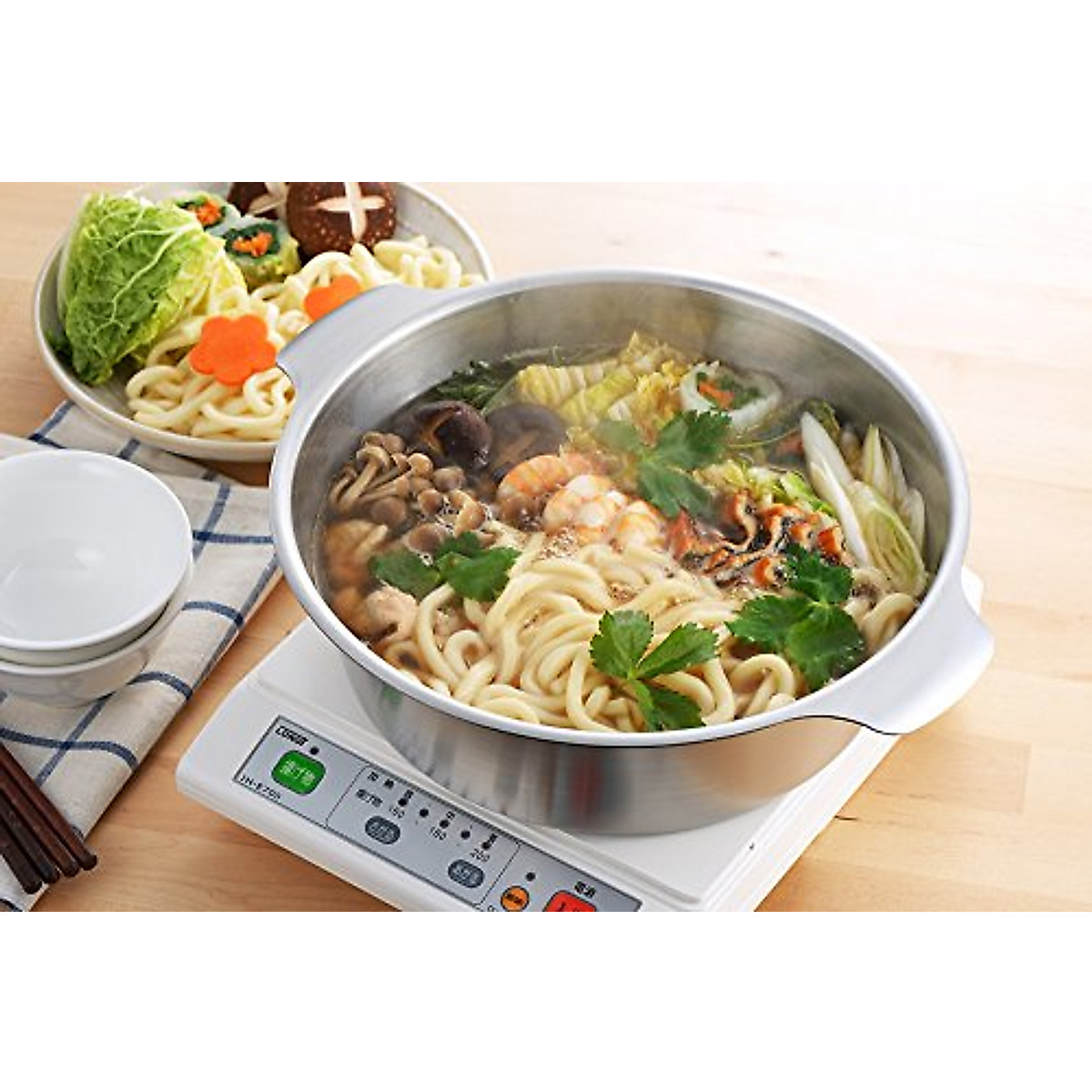 Yoshikawa SJ1678 Luxury Stainless Steel Shabu Pot, 10.2 inches (26 cm)