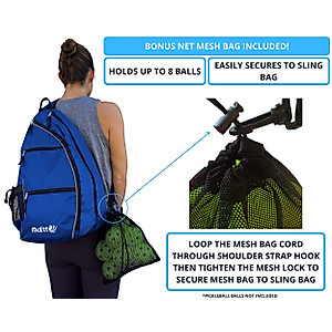 McEtt Pickleball Sling Bag – Adjustable Crossbody Backpack for Women Men – Holds Pickleballs, Paddles, Water Bottle, Gear