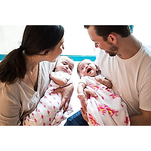 Malabar Baby Certified Organic Swaddle Blanket Set | Luxurious Cotton Muslin Blankets for Girls & Boys | Baby Receiving Swaddles for Newborns & Infants | Unique Gifts, 2 Pack (Enchanted Garden)