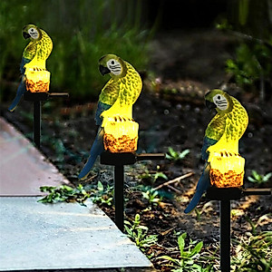 BADUS Solar LED Lights Garden Decor Parrot Statue Light Outdoor Decoration Garden Lawn Landscape Light Porch Yard Outside