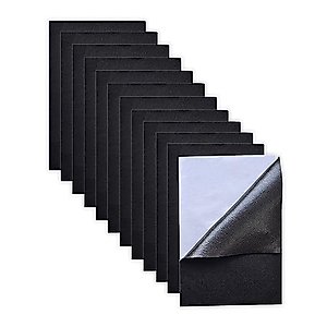 Jtnohx Self Adhesive Felt Sheets, 12 Pieces Black Sticky Felt, 8"x12" Soft Felt Sheets with Adhesive Backing for Sewing DIY Crafts (Black)