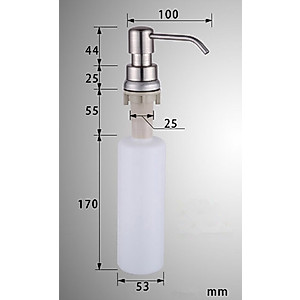 Siderit ABS Sink Soap Dispenser, Kitchen/Bath Soap Lotion Pump Dispenser with 12 OZ Bottle, 3 Inch Nozzle,