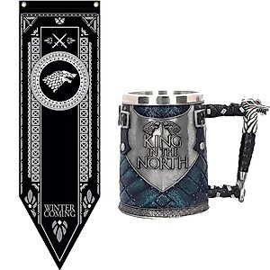 Edgell House - Inspired by GOT Merchandise House Stark Gift Set - GOT House Banner - GOT Sigil Tankard - GOT House Stark Sigil