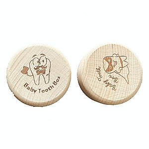 TBAKPU (2Pcs) Tooth Fairy Box for Boys and Girls Wooden Baby Teeth Fairy Holde,Baby Tooth Box,Tooth Fairy Box for Kids Keepsake Baby Tooth Holder Wooden Saver Organizer Storage (style1)