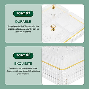 Cabilock 1 Set Of Transparent Dry Fruit Tray With Lid Divided Nut Bowl Desserts Serving Plate Snack Bags Candy Paper Dish Appetizer Tray Food Storage Containers Box For Home Party Hotel