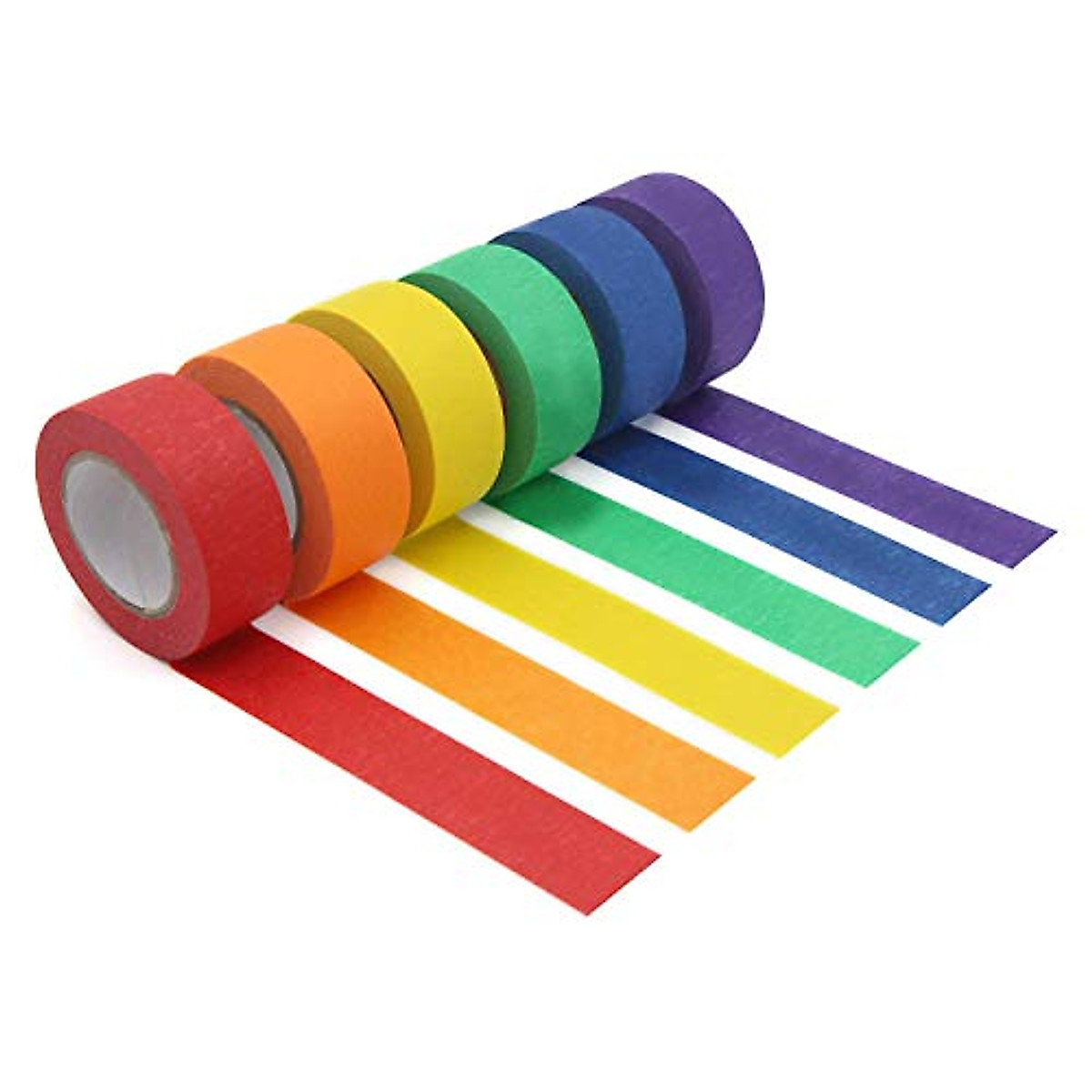 Colored Masking ,Painters Tape for Arts & Crafts, Labeling or Coding - Art Supplies for Kids - 6 Different Color Rolls -1 Inch x 13 Yards (2.4cm X 12m)