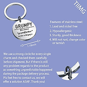 TIIMG Grumpy Keychain Grandfather Fathers Day Gift Grumpy Gifts for Grandpa Grandpa Keychain (Grumpy old guys)