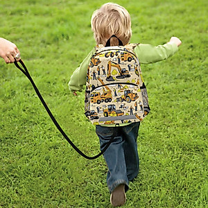 Glaphy Yellow Truck Excavator Kids Backpacks Toddler Backpack for Daycare School, Girls Boys Preschool Bookbags Kindergarten School Backpack