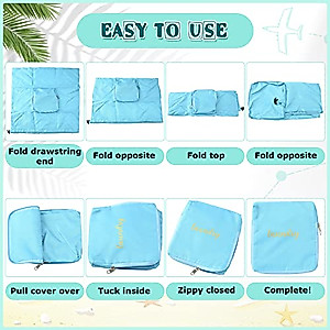 Shappy 3 Pieces Travel Laundry Bag Large Dirty Clothes Bags for Traveling Lightweight and Expandable Luggage Laundry Bag with Drawstring Closure and Zipper, Blue Gray Black, 20 x 21 Inch