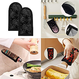 HUIACONG Kitchen Hot Mitts Native Western Kokopelli Ethnic Navajo Pot Handle Cover 2 Pcs Hot Pads Mitts Sets Machine Washable Heat Resistant Handle Holders 2 Pack for Home Kitchen Cooking Tools