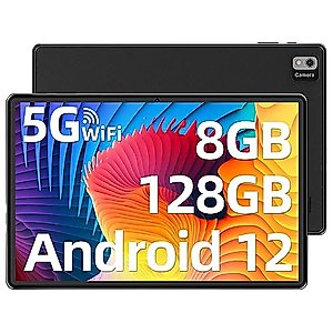 SGIN Tablet 10.1 Inch Android 12 Tablets, 8GB RAM 128GB ROM Tablets with MTK Octa-Core Processor, IPS FHD 1920 * 1200, 8MP + 5MP Camera, BT 5.0, 2.4G/5G WiFi, 6000mAh, Type-C, Supports TF Card 512GB