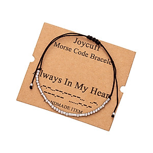 JoycuFF Morse Code Bracelets for Women Gifts for Women Birthday Christmas Gifts Women Gifts Bracelets for Women (Always In My Heart)