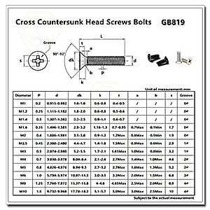 100pcs M1.4-0.3×6mm Laptop Notebook Computer Carbon Steel Screws Kit Set, Flat Head Phillips Cross Screw Assortments, Countersunk ssd Screws for SSD Toshiba DELL Sony Samsung