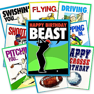 Play Strong Golf Beast Birthday Card 1-Pack (5x7) Golf Sports Birthday Cards Greeting Cards - Awesome for Golfers, Coaches and Fans Birthdays, Gifts and Parties!