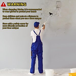 Greeily Floor Scraper Long Handle, 31" Floor Scraper Tool Made of Thickened Stainless Steel Material Can be Used to Remove Tile Ceiling Linoleum Carpet Paint Quickly and Easily (31" (Black Handle))