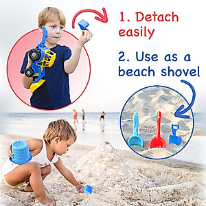 CO-T Excavator Toy for Boys - Backhoe Toy for Toddlers - Toy Bulldozer for Toddler - Toy Backhoe Sand Truck - Sandbox Toys by Polesie - Blue/Yellow Excavator Beach Toy