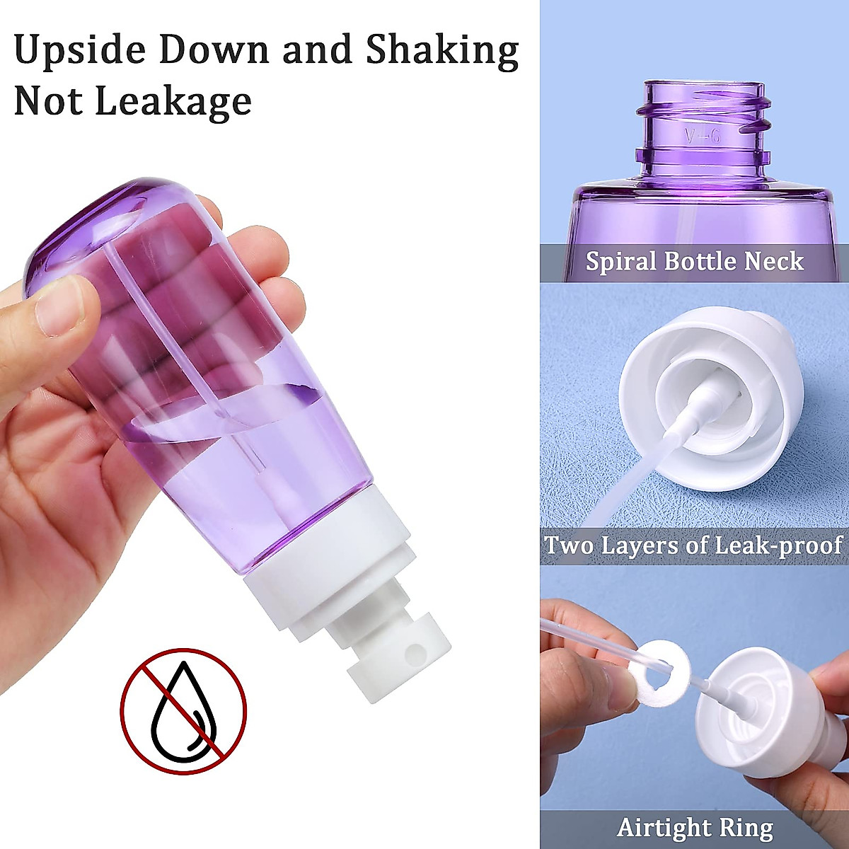 Cosywell Travel Containers for Toiletries Travel Bottles Set TSA Approved BPA Free 3oz 3.4oz Leak Proof Travel Size Bottles with Toiletry Bag for Cosmetic Lotion Cream Liquids Toiletries