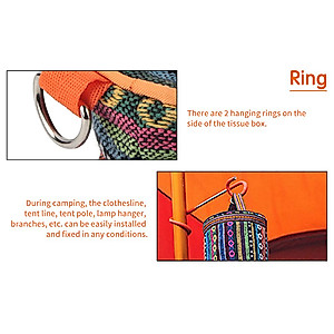 Tissue Holder Toilet Paper Storage Holder Outdoor Hiking Roll Paper Hanging Cover Wipes Box Case Holder Storage Bag with Hook for Camping Tent Home Office Toilet Paper Holder Camping