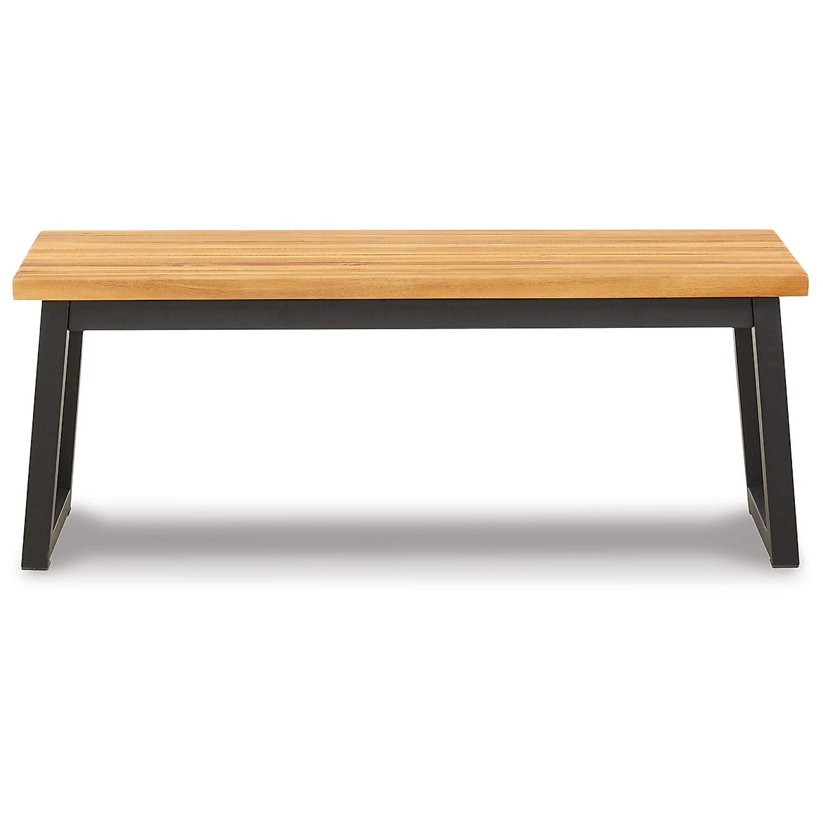 Signature Design by Ashley Town Wood Outdoor 3-Piece Patio Counter Table Set with 2 Benches, Brown & Black