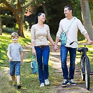 Water Bottle Holder with 2 Straps and 2 Pockets for Stanley Tumbler 40oz, Water Bottle Carrier Bag Sling with Adjustable Shoulder and Hand Strap for Hiking, Walking Camping Travelling