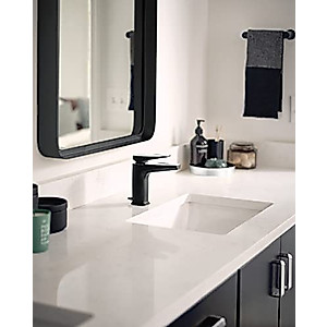 Moen Genta Matte Black Modern 6.8-Inch Length Hand-Towel Bar for Bathroom or Kitchen, BH3886BL