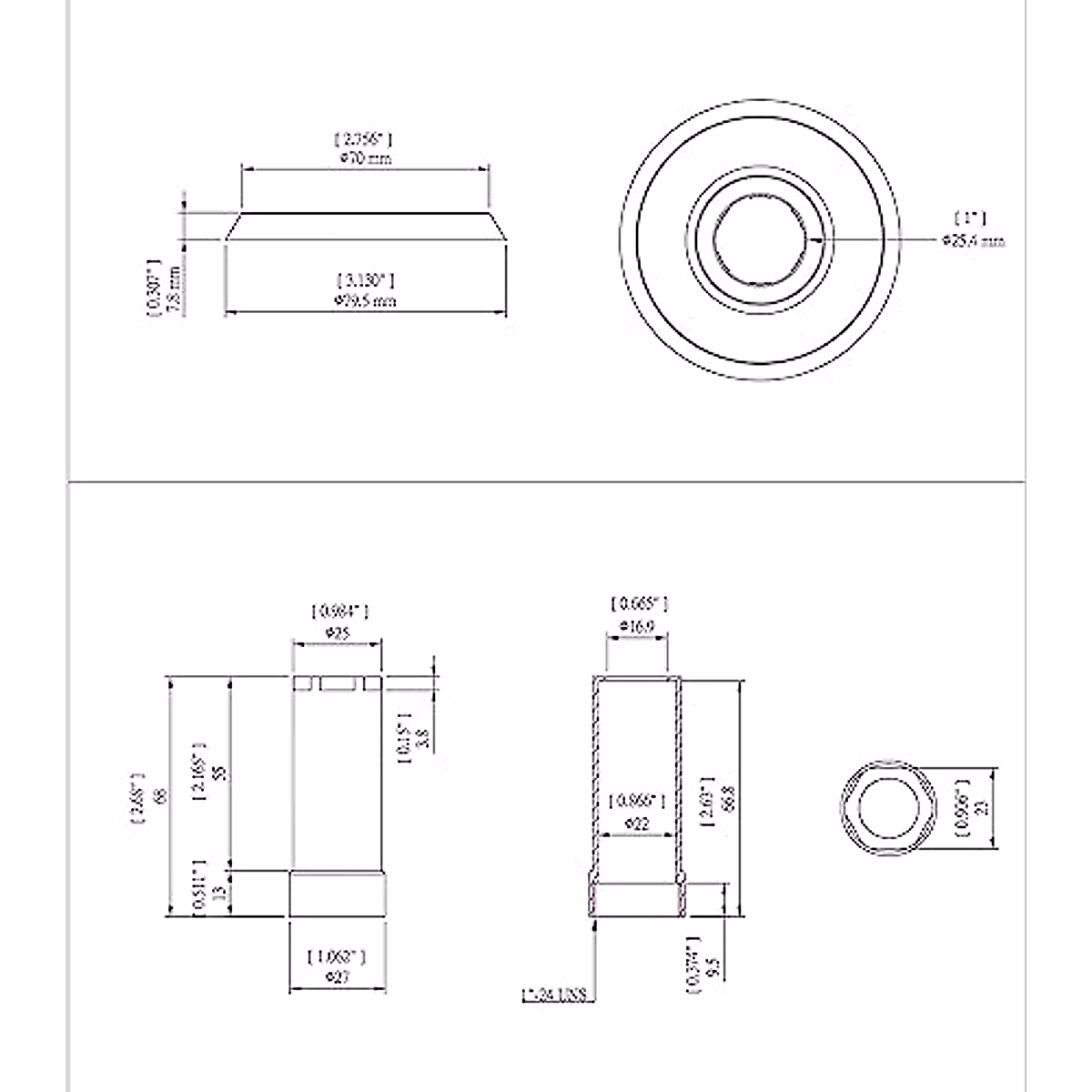 Trim Kit for 2-handle Shower Valve, Fit Delta Washerless Shower, Polished Brass Finish -By Plumb USA 38822