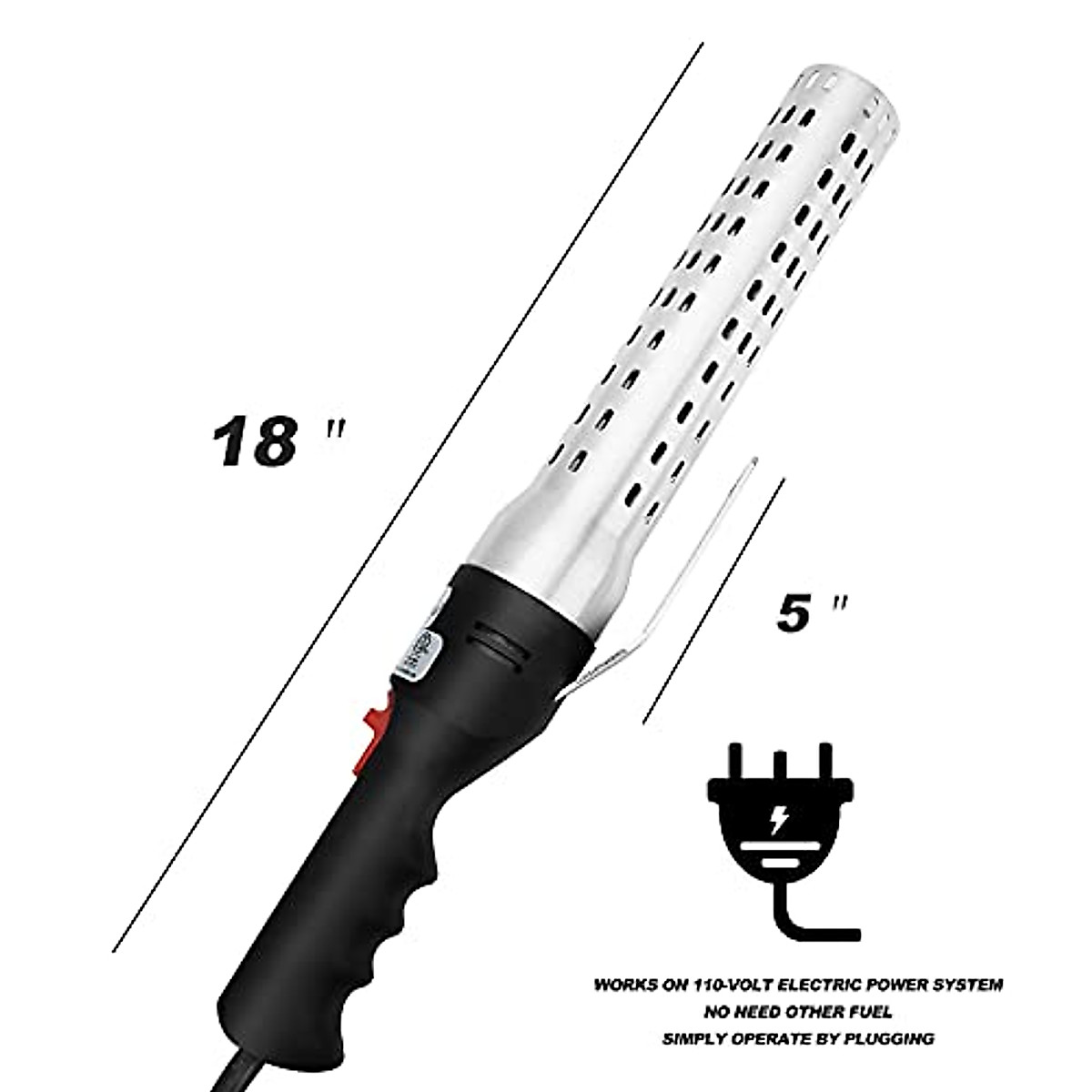 Skyflame Electric Charcoal Fire Starter and Lighter with Built-in Blower | Indoor Outdoor BBQ Smoker Grill Starter - Super Quick Electro Torch Ignites Briquettes Wood for Fireplace and Fire Pit